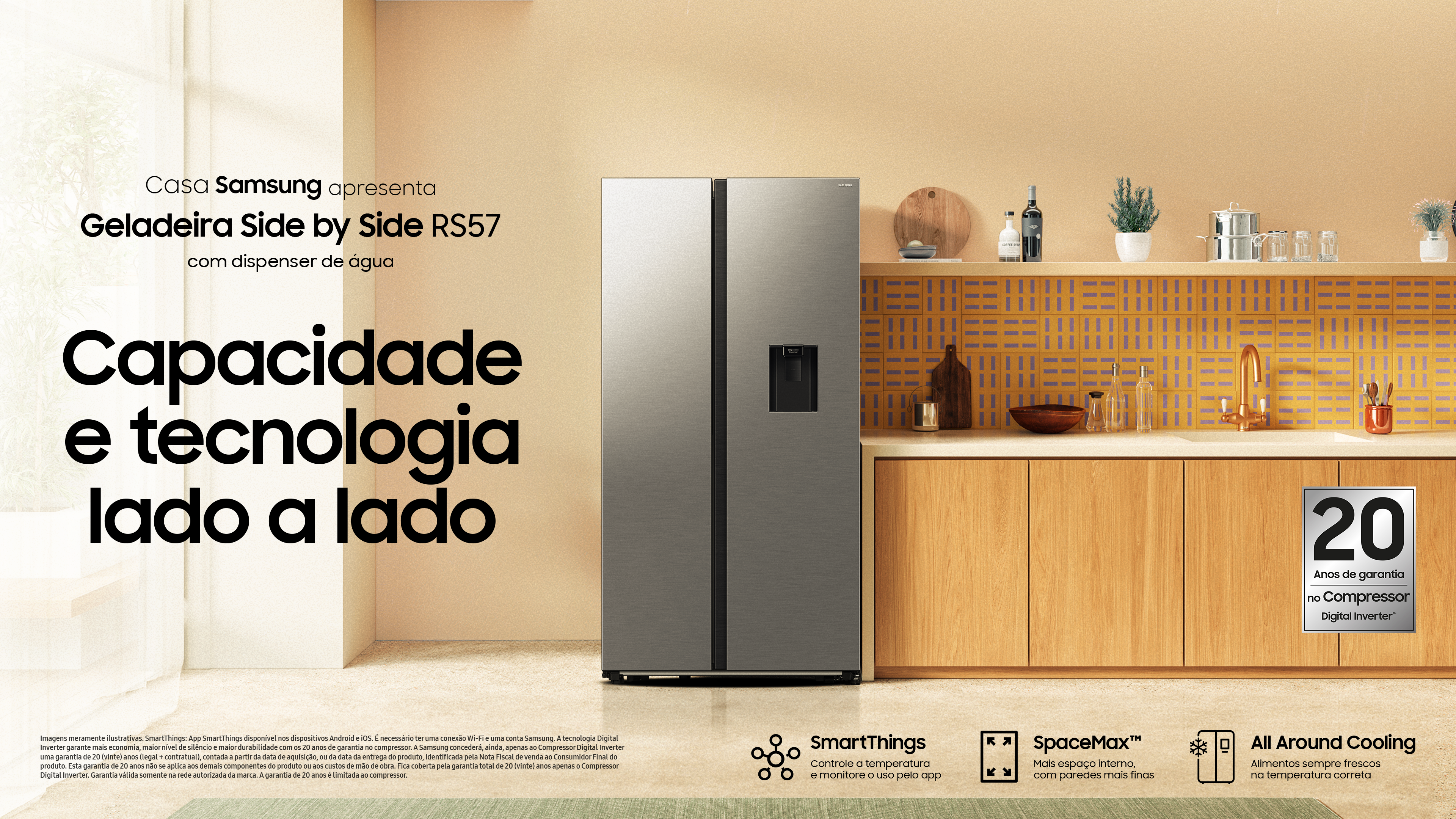 Geladeira Side by Side RS57 da Samsung mescla alta capacidade ...